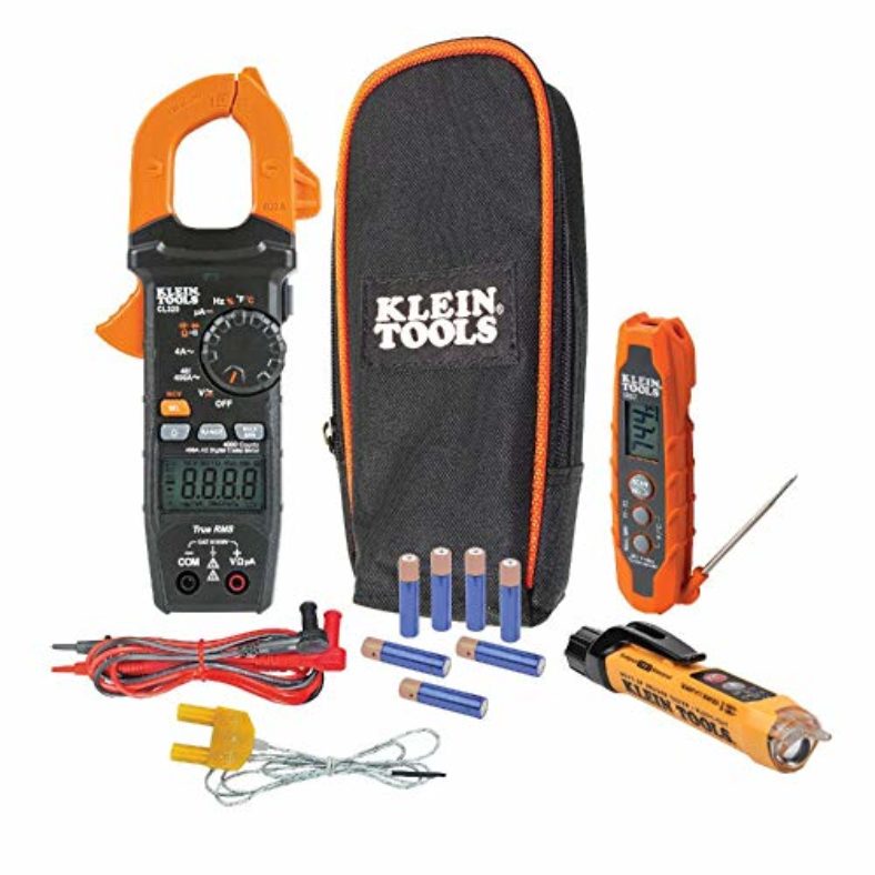 Klein Tools CL320KIT HVAC Testing Kit: Digital Clamp Meter, Non-Contact ...