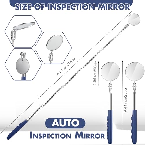 Telescoping Inspection Mirror 29" - Long-Reach Mechanics Tool for Tight ...