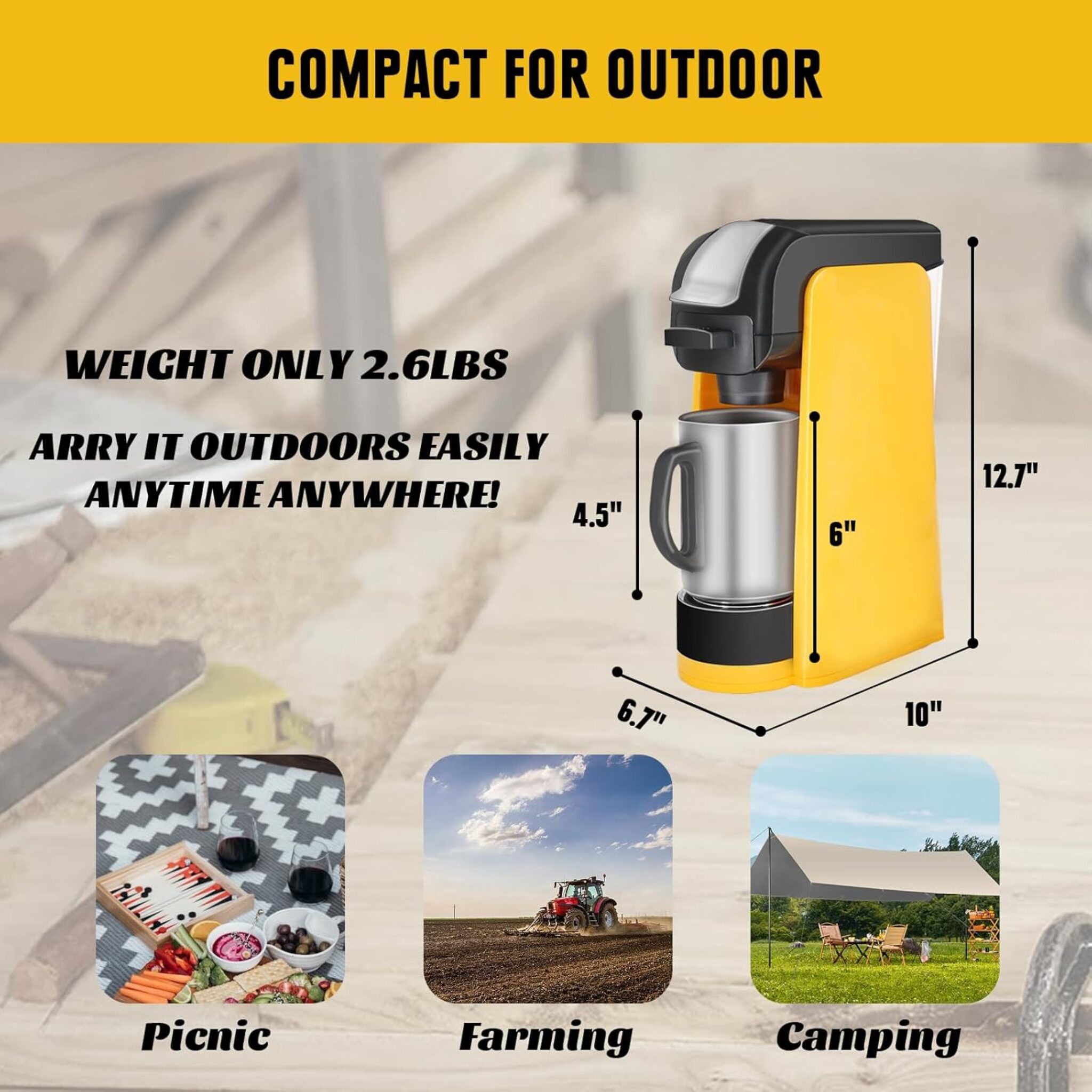 Portable Coffee Maker for Dewalt Battery 20V Max | Single Serve K-Cup ...
