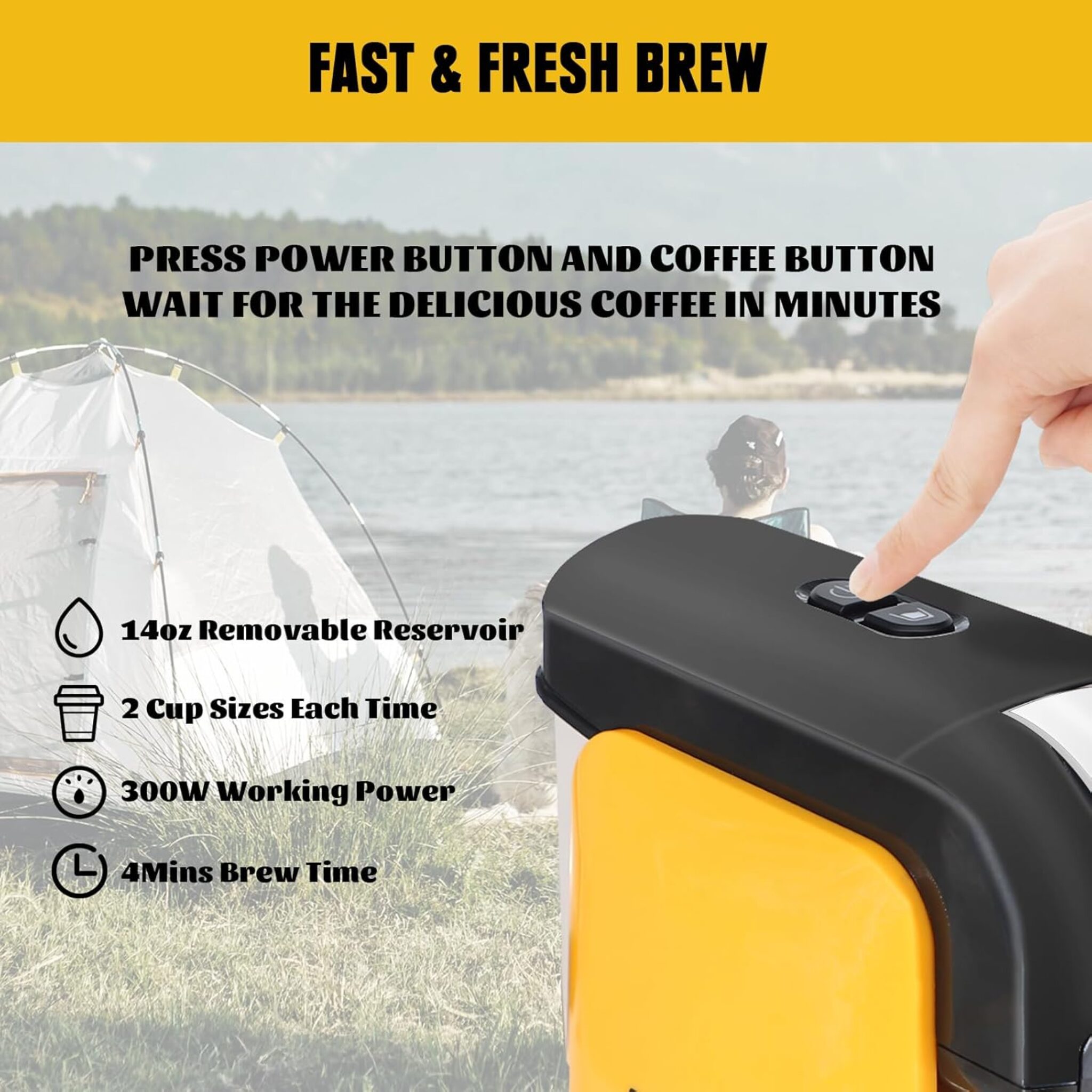 Portable Coffee Maker for Dewalt Battery 20V Max | Single Serve K-Cup ...