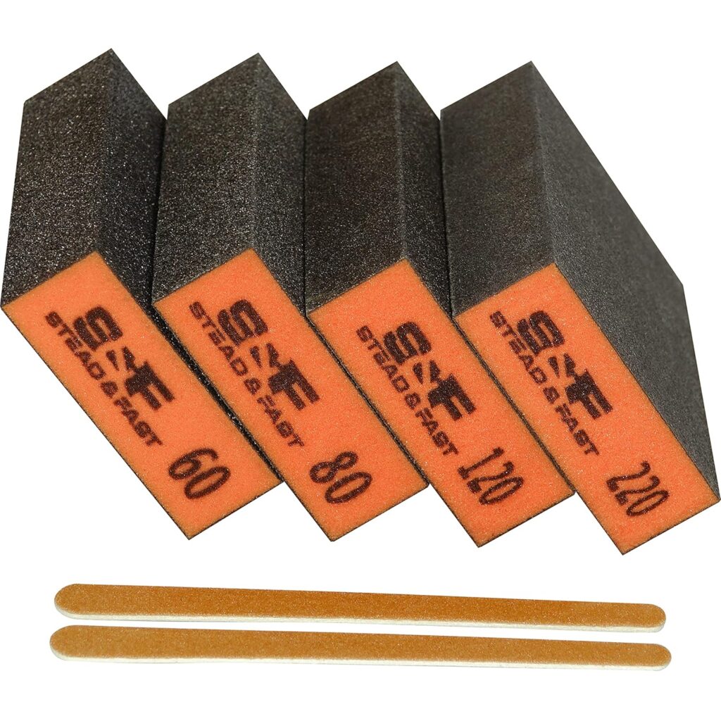 Premium Sanding Sponge Set: 4 Grits Wood Metal Drywall Sander Blocks ...