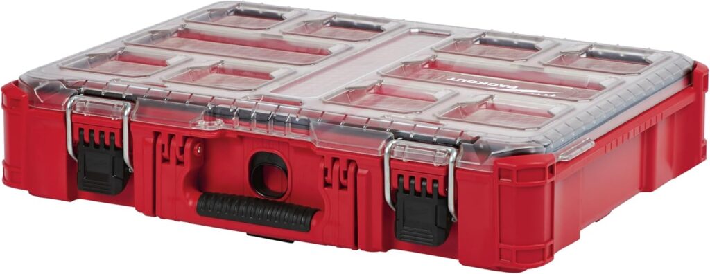 Milwaukee PACKOUT Small Parts Organizer 10 Compartment Portable Tool ...