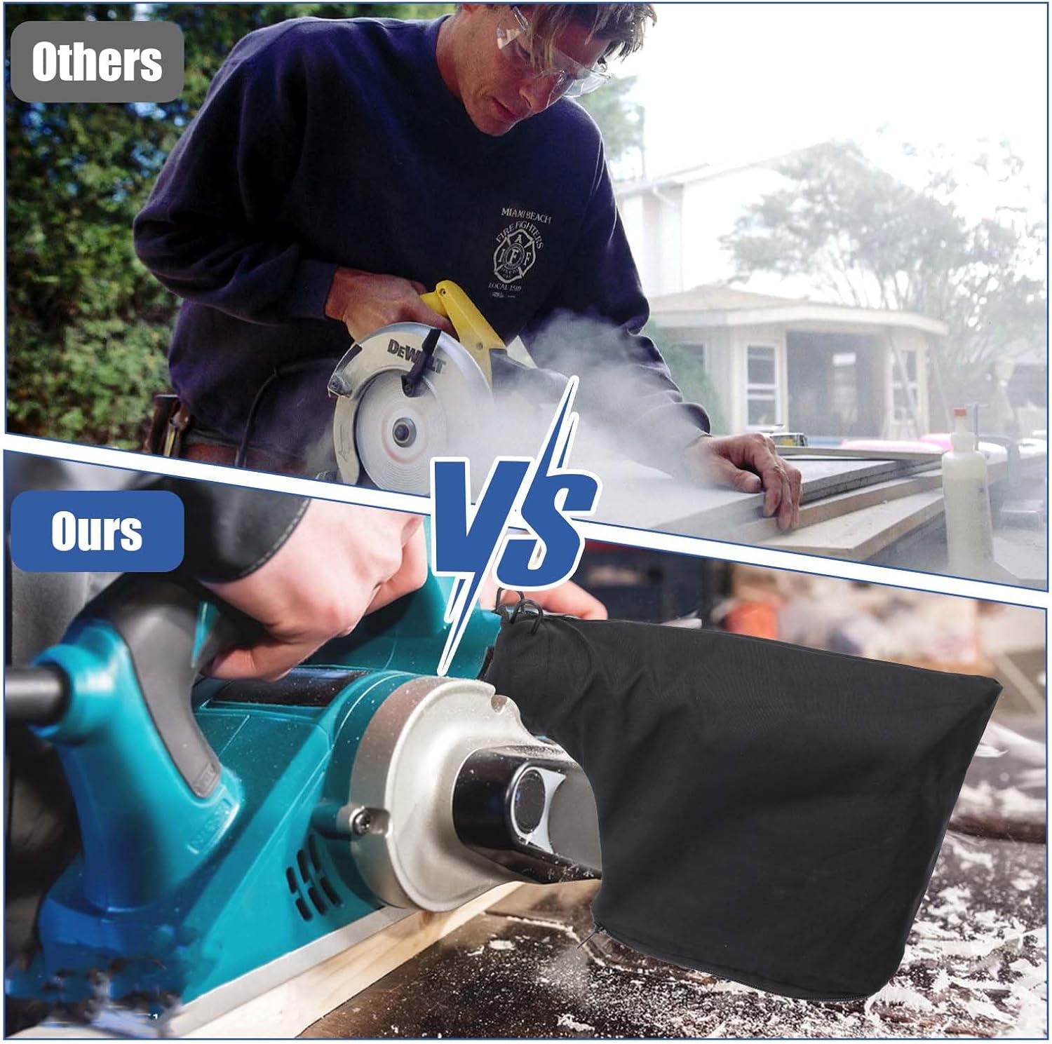 Professional Miter Saw Dust Collection Bag Set - 2-Pack Black Zipper ...