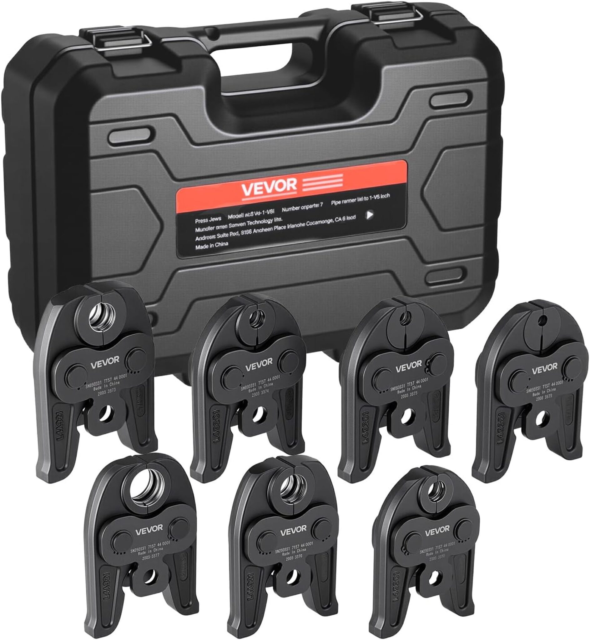 VEVOR Copper Pipe Press Jaws Set | 7PCS 1/4"-1-1/8" | HVAC/R Tool ...