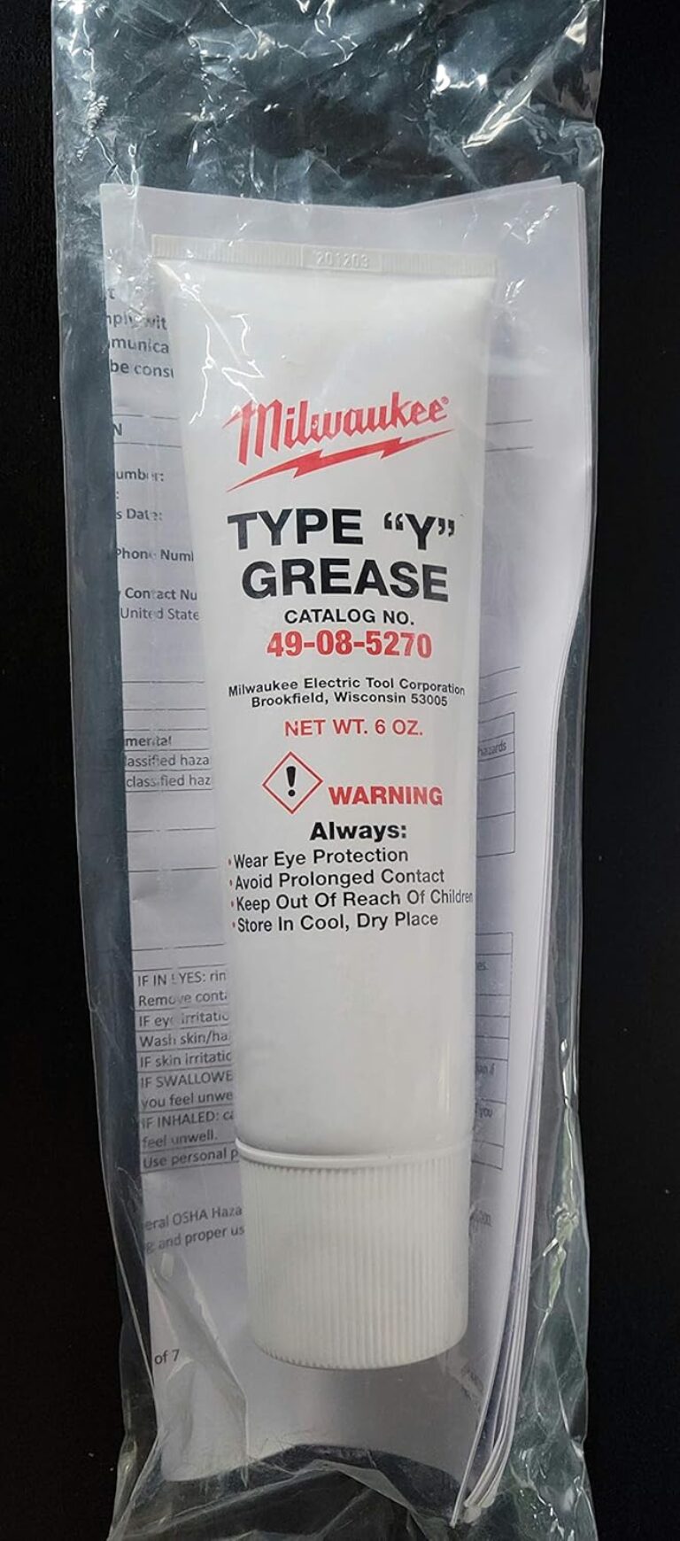 MILWAUKEE Type Y Grease 6oz Tube Lubricant 49-08-5270 - Top Pro Tools ...